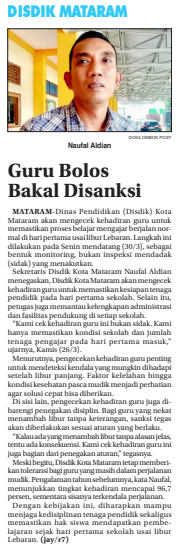 GURU BOLOS BAKAL DISANKSI