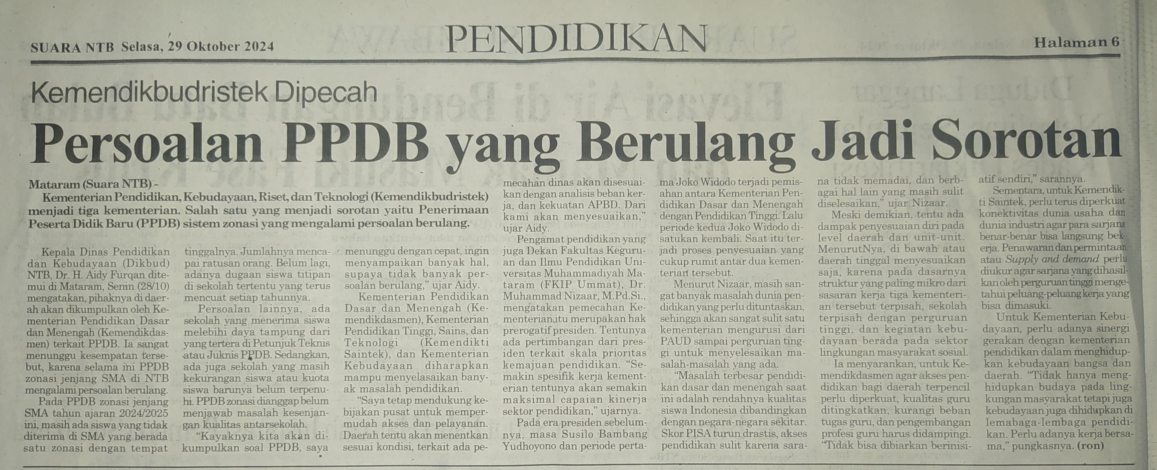KEMENDIKBUDRISTEK DIPECAH, PERSOALAN PPDB YANG BERULANG JADI SOROTAN